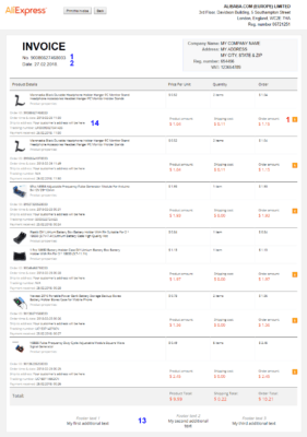 Ali Invoice - Instructions - Dropshipping Store