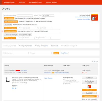 Ali Invoice - Instructions - Dropshipping Store