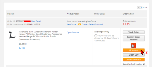 Ali Invoice - Instructions - Dropshipping Store