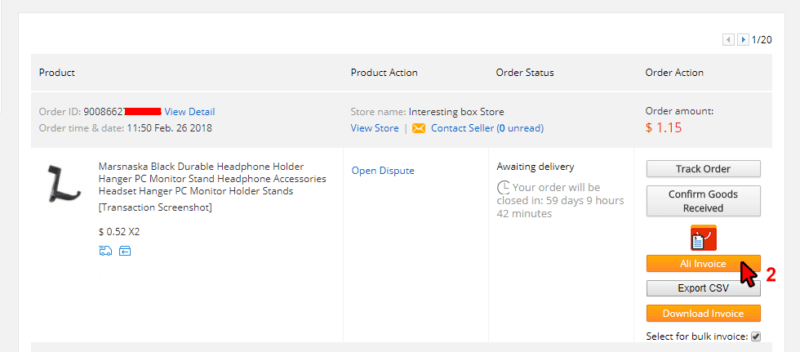 Ali Invoice - Instructions - Dropshipping Store