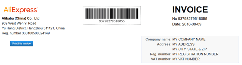 Ali Invoice - Instructions - Dropshipping Store