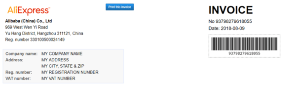 Ali Invoice - Instructions - Dropshipping Store