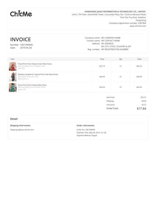 GFC Invoice - Dropshipping Store